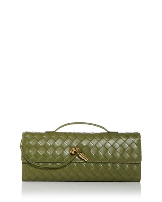 Click here for Bottega Veneta Andiamo Intrecciato Leather Clutch prices