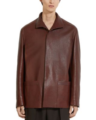 ZEGNA Regular Fit Leather Jacket | Bloomingdale's