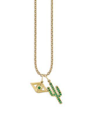 Click here for Sydney Evan 14K Yellow Gold Emerald Cactus & Evil... prices