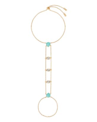 Ettika Turquoise Solstice Turquoise & Cubic Zirconia Hand Chain | Bloomingdale's