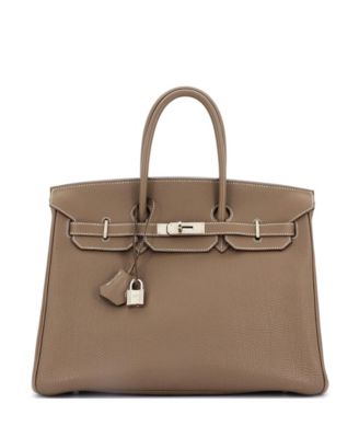Pre-Owned HERMÈS Birkin 35 Handbag Grey Togo with Palladium Hardware ...