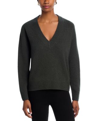 Click here for Aqua 100 Cashmere Drop Shoulder V Neck Sweater - E... prices