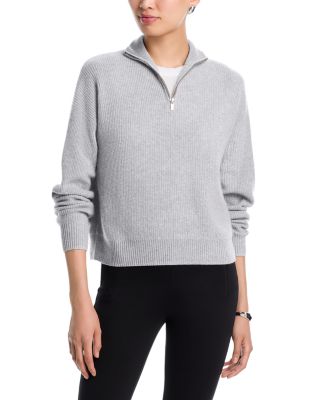 Click here for Aqua 100 Cashmere Quarter Zip Sweater - Exclusive prices
