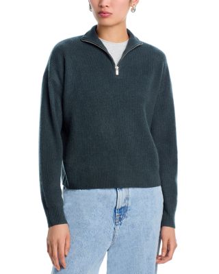 Click here for Aqua 100 Cashmere Quarter Zip Sweater - Exclusive prices