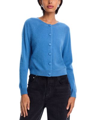 Aqua 100 Cashmere Crewneck Cardigan - Exclusive