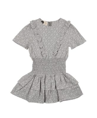 Click here for Maniere Girls Textured Floral Short Sleeve Dress -... prices