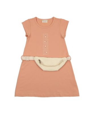 Maniere Girls' Boxy Belt Bag Short Sleeve Dress - Little Kid ...