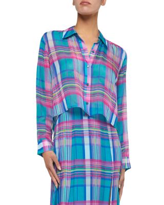 LAgence Cosette Crop High Low Shirt