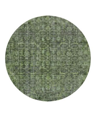 Dalyn Karaj Washable KJ3 8x8 Round Area Rug - Green  Gray