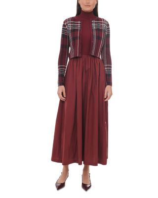 Click here for Point Mixed Media Turtleneck Dress prices