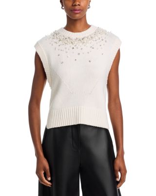 Click here for Simkhai Candra Wool-Blend Round Neck Sweater Vest prices