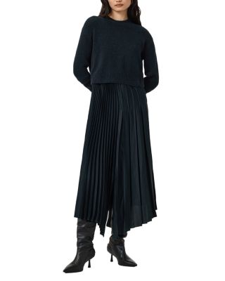 Click here for Allsaints Jax 2-In-1 Pleated Maxi Dress prices