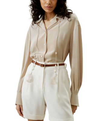 Click here for Lilysilk Tie-Detailed Silk Blouse Shirts prices