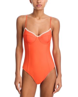 Click here for Ramy Brook Addisyn Crochet Trim One Piece Swimsuit prices