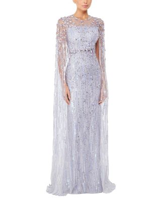 Click here for Jenny Packham Ruby Embellished Cape Maxi Dress prices