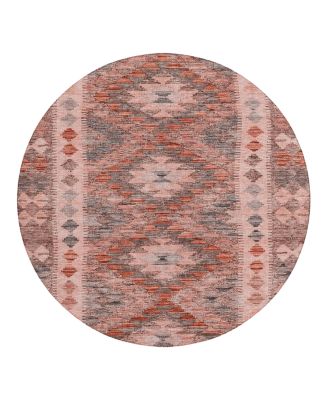Dalyn Solace Washable SL13 8x8 Round Area Rug - Terracotta
