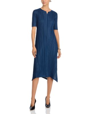 Click here for Pleats Please Issey Miyake Pleated Vented Hem Dres... prices