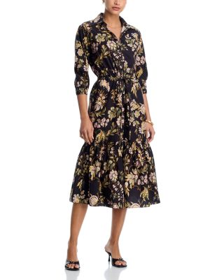 Click here for Cara Cara Hutton Floral Midi Dress prices