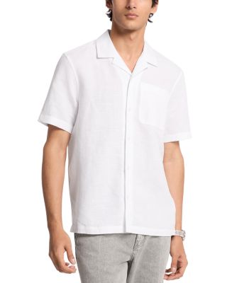 Michael Kors Mens Dobby Camp Collar Shirt - White