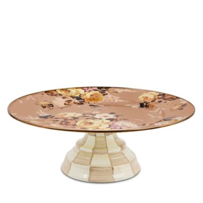 Click here for MacKenzie-Childs Wild Rose Mauve Large Pedestal Pl... prices