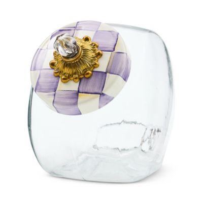 Click here for MacKenzie-Childs Cookie Jar with Violet Check Lid prices
