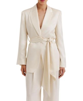 Click here for Malina Liv Satin Wrap Blazer prices