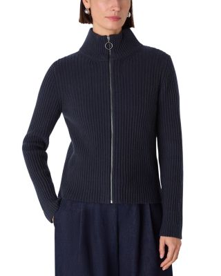 Click here for Whistles Zip Front Wool Cardigan Sweater prices
