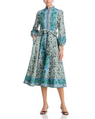 Click here for Nancy Yang Mandarin Collar Midi Dress prices