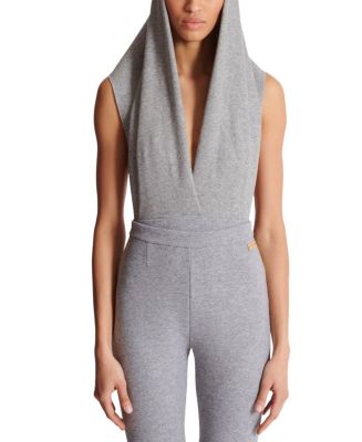 Balmain Draped Bodysuit with Hood | Bloomingdale's