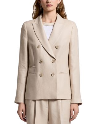 Click here for Peserico Double Breasted Peak Linen Blazer prices