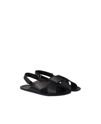 Click here for Prada Mens Deco Leather Crisscross Sandals prices