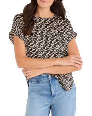 Click here for Nic+Zoe Lacy Diamonds Day Gloss Woven Tee prices