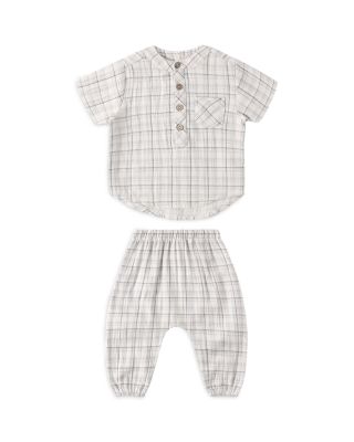 Click here for Quincy Mae Boys Jaxon Plaid Shirt & Pants Set - Ba... prices