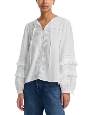 Click here for Aqua Voile Eyelet Ruffle Top - Exclusive prices