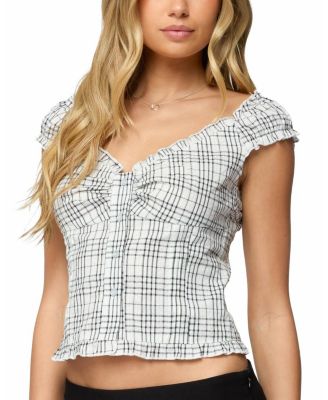 Click here for Edikted Dolsy Plaid Button Up Top prices