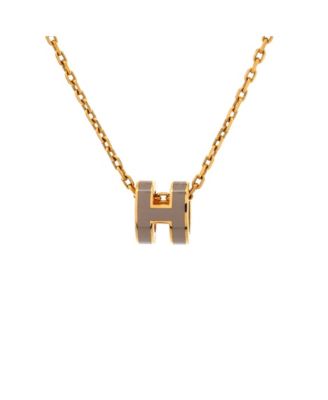 Click here for Pre-Owned Hermes Mini Pop H Pendant Chain Necklace... prices