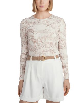 Click here for Point Embroidered Bird Print Top prices