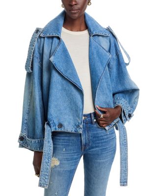 Click here for Brandon Maxwell Regan Denim Trench Coat in Indigo prices