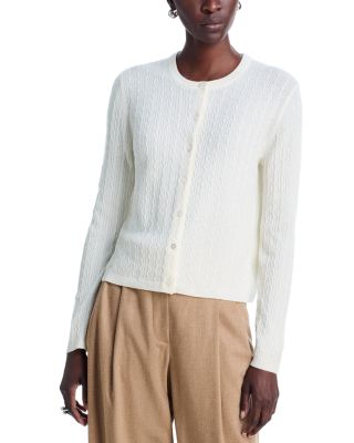 Click here for Theory Ribbed Cable Knit Cashmere Cardigan Sweater prices