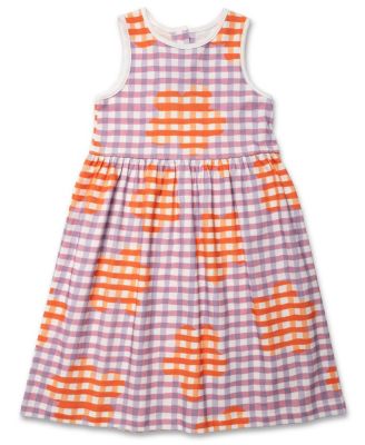 Click here for Mon Coeur Girls Recycled Cotton Flower Gingham Tan... prices