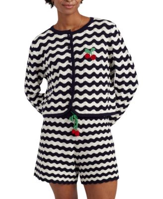 Click here for Chinti & Parker Womens Cotton Cherry Crochet Cardi... prices