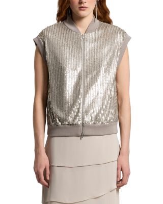 Click here for Peserico Sequin Bomber Vest prices