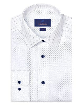 Click here for David Donahue Trim Fit Stretch Geometric Dot Print... prices