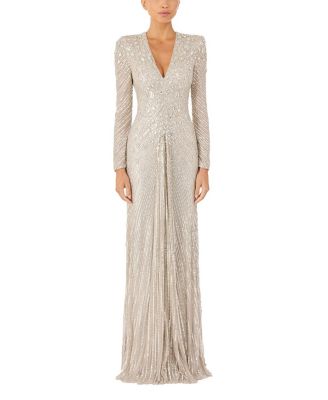 Click here for Jenny Packham Eve Sequin-Embellished V-neck Dress prices