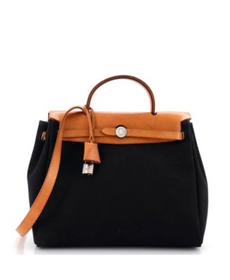 Click here for Pre-Owned HERMES Pm Herbag Toile and Leather prices