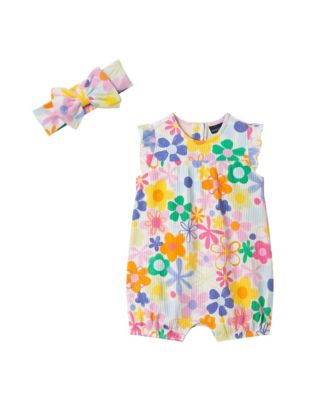 Click here for Andy & Evan Girls Printed Romper - Baby prices