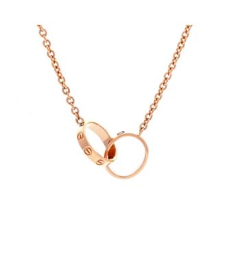 Click here for Pre-Owned Cartier Love Interlocking Necklace 18K R... prices