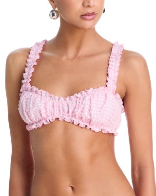 Click here for Simkhai Evander Ruched Bikini Top prices