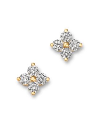 Click here for Bloomingdales Fine Collection Diamond Clover Stud... prices
