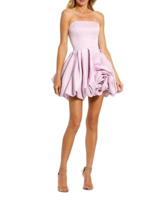 Click here for Mac Duggal Strapless Mini Dress with Rose Ruffle D... prices